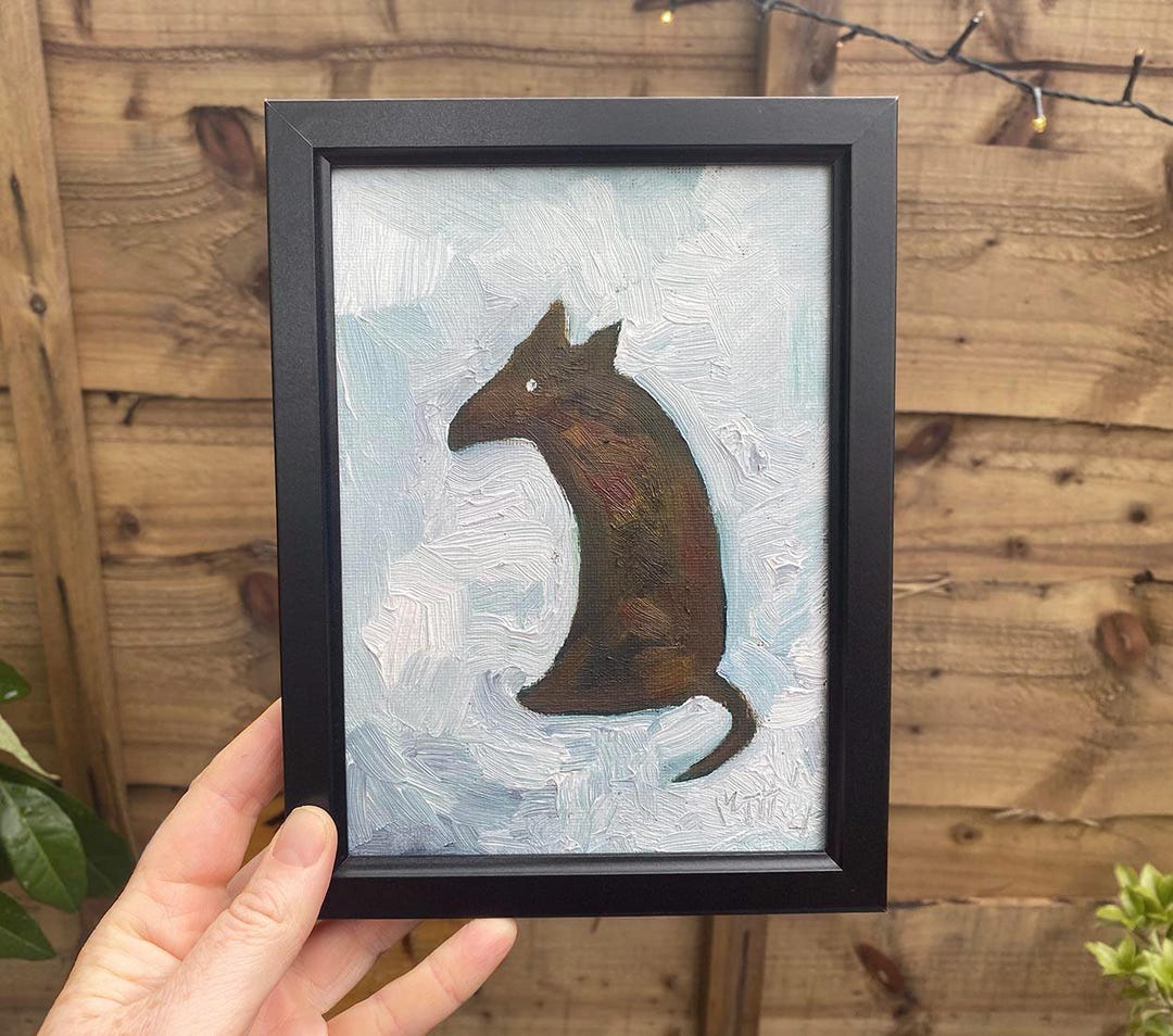 Lowry Dog Style Original Oil Painting, Oil Painting, Dog Painting ...