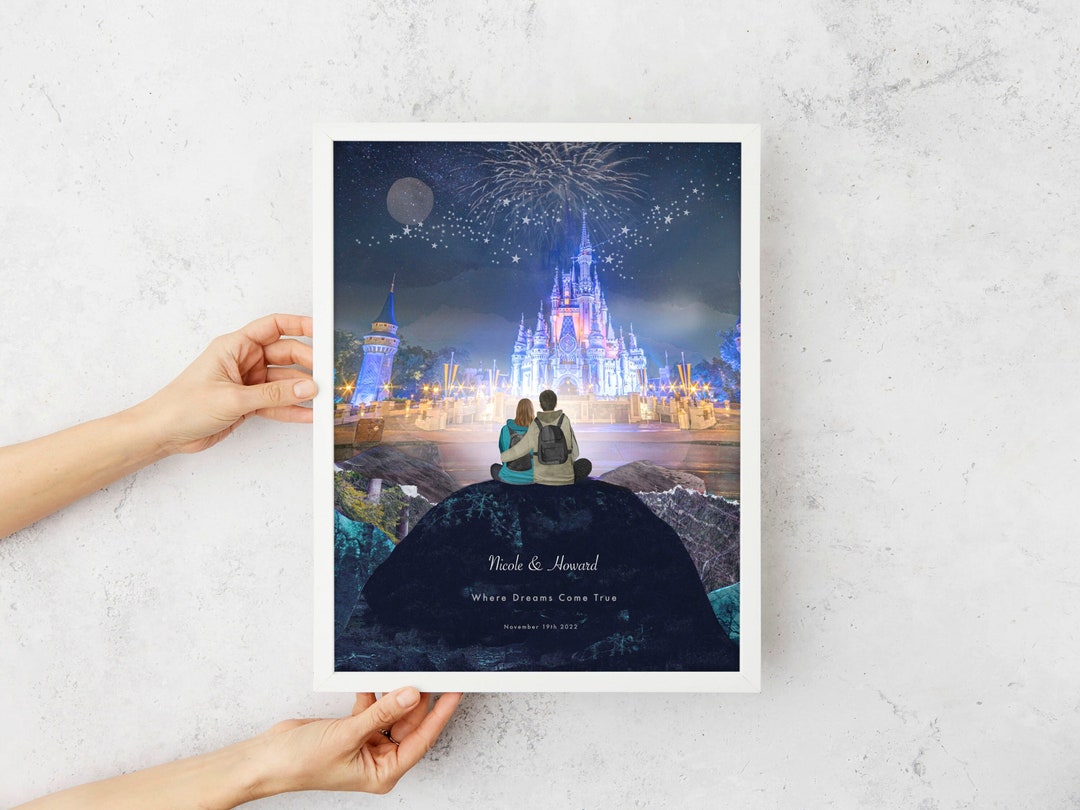Personalised DISNEY Themed Print, Magic Kingdom Print, Family Gift ...