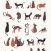 The Cats of L S Lowry Print Wall Art Cat Print in the Style of L S ...
