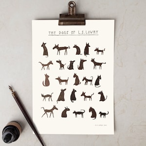 The Dogs of L S Lowry Print, Matchstick Men, Lowry, Dog Print, Dog Wall ...