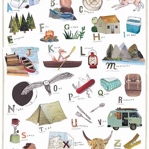 Adventure Outdoors Alphabet Print, Nursery Print, Kids Alphabet Print ...