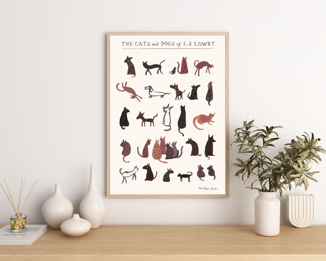 Cats AND Dogs of L S Lowry Print | Cat and Dog Print | L S Lowry - Etsy UK