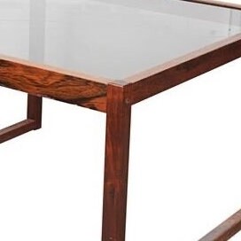 Vintage MCM Coffee Table Mid Century Modern Danish Rosewood Glass ...