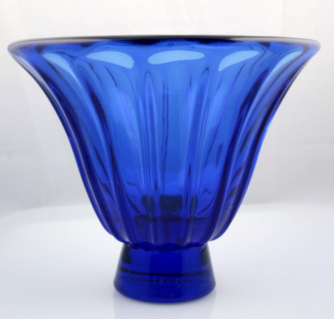 Daum Nancy Art Deco Cobalt Blue Glass Vase – Signed French Glass, 1930s ...