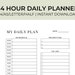 24 Hour Daily Planner Printable, Military Time Blocking Template, Work ...
