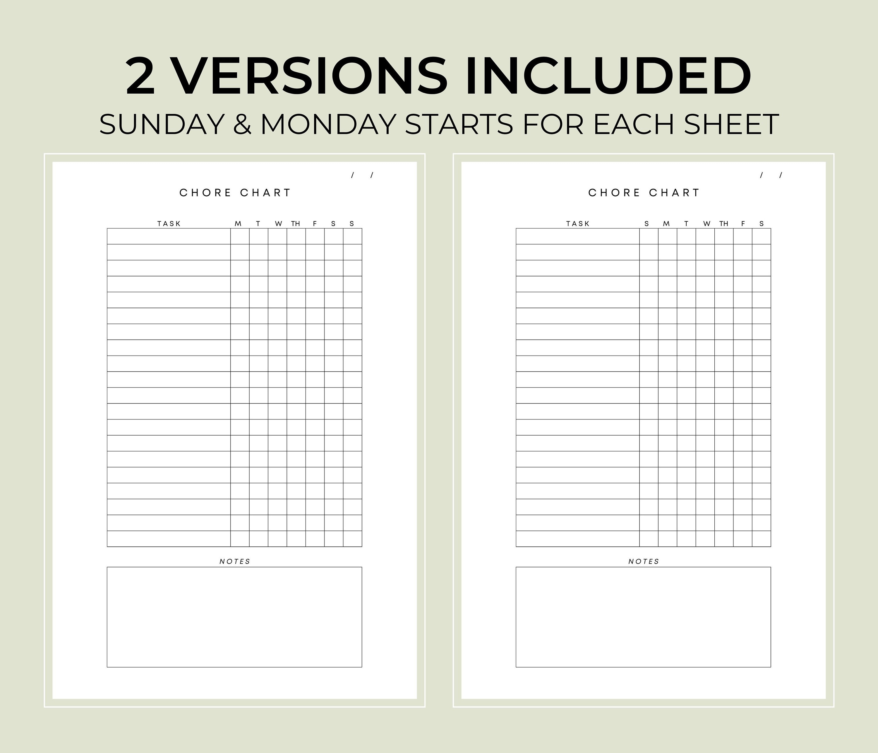 ADHD Cleaning Schedule, Adult Chore Chart, A4/a5/letter/half Printable ...