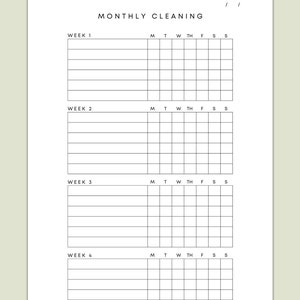ADHD Cleaning Schedule, Adult Chore Chart, A4/a5/letter/half Printable PDF - Etsy