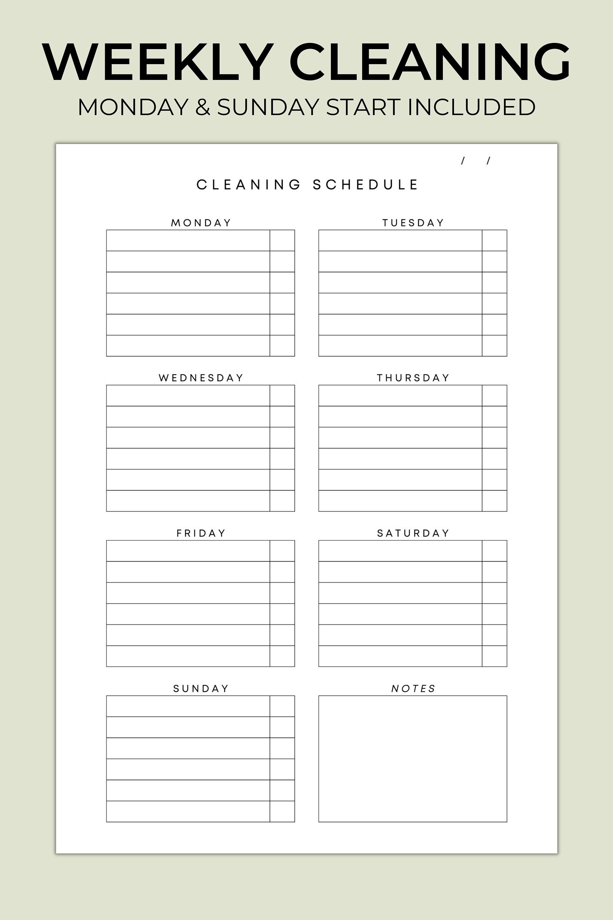 ADHD Cleaning Schedule, Adult Chore Chart, A4/a5/letter/half Printable PDF - Etsy