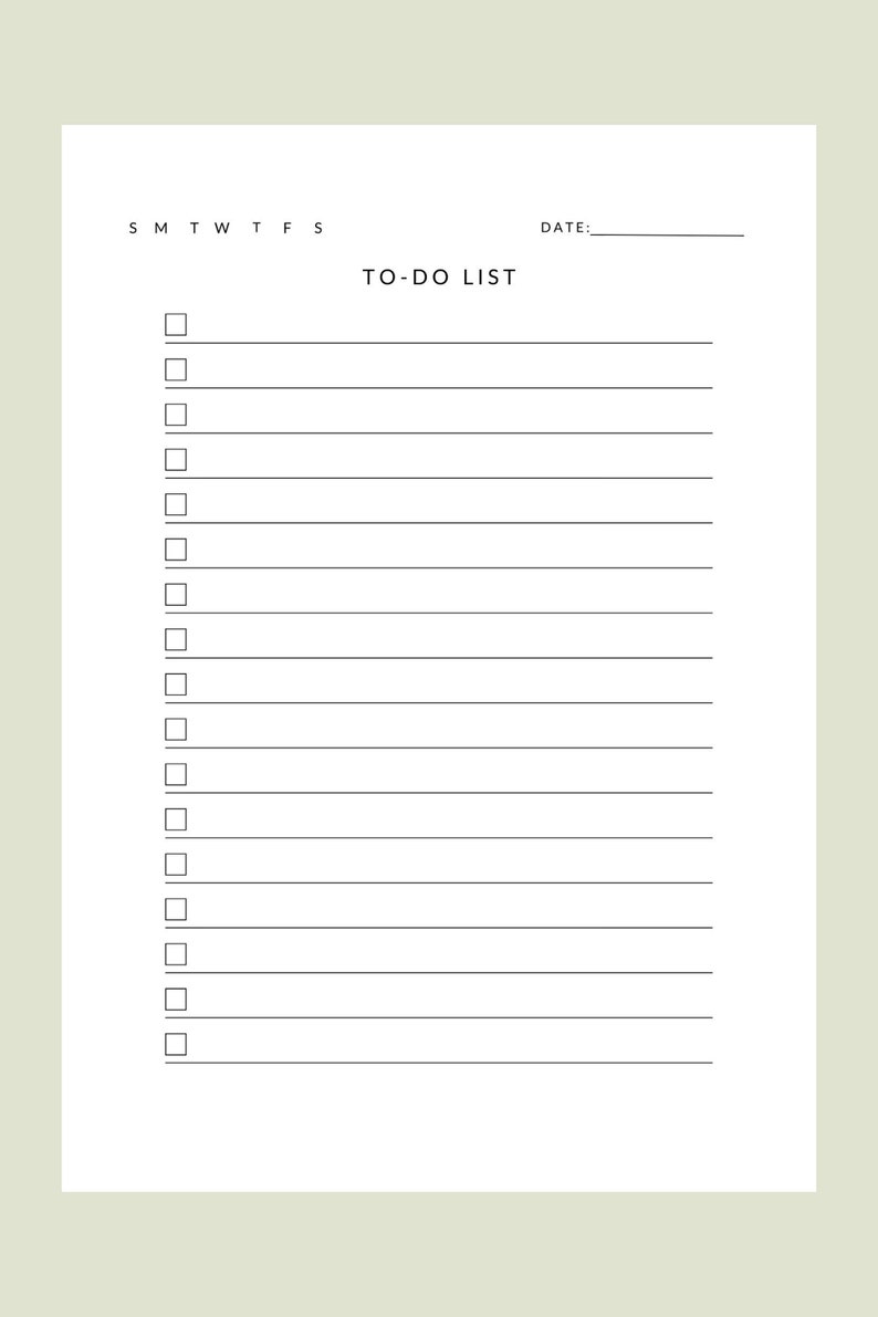 To Do List Printable Simple to Do List, 4 Versions Included, A4/a5 ...