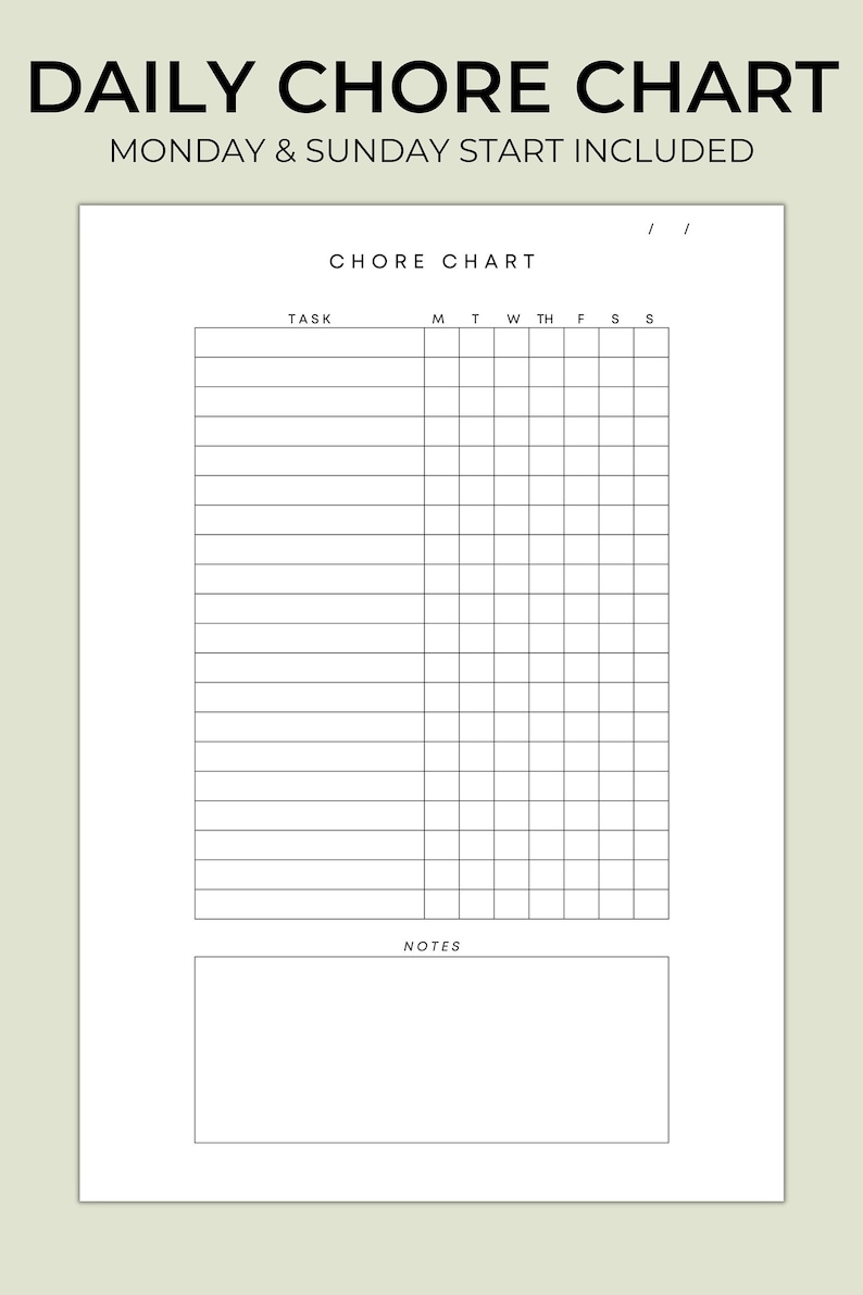 ADHD Cleaning Schedule, Adult Chore Chart, A4/a5/letter/half Printable ...
