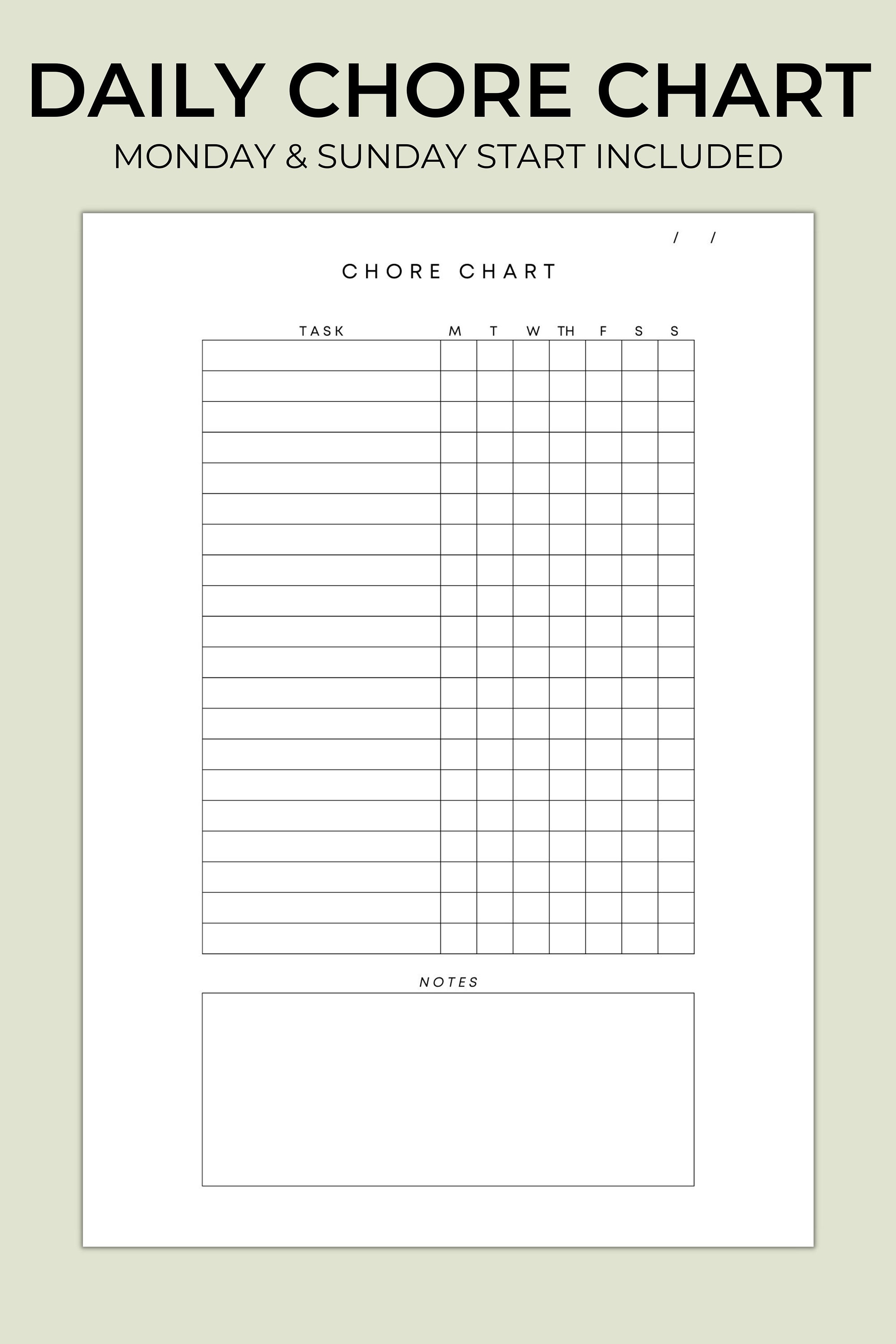 ADHD Cleaning Schedule, Adult Chore Chart, A4/a5/letter/half Printable ...