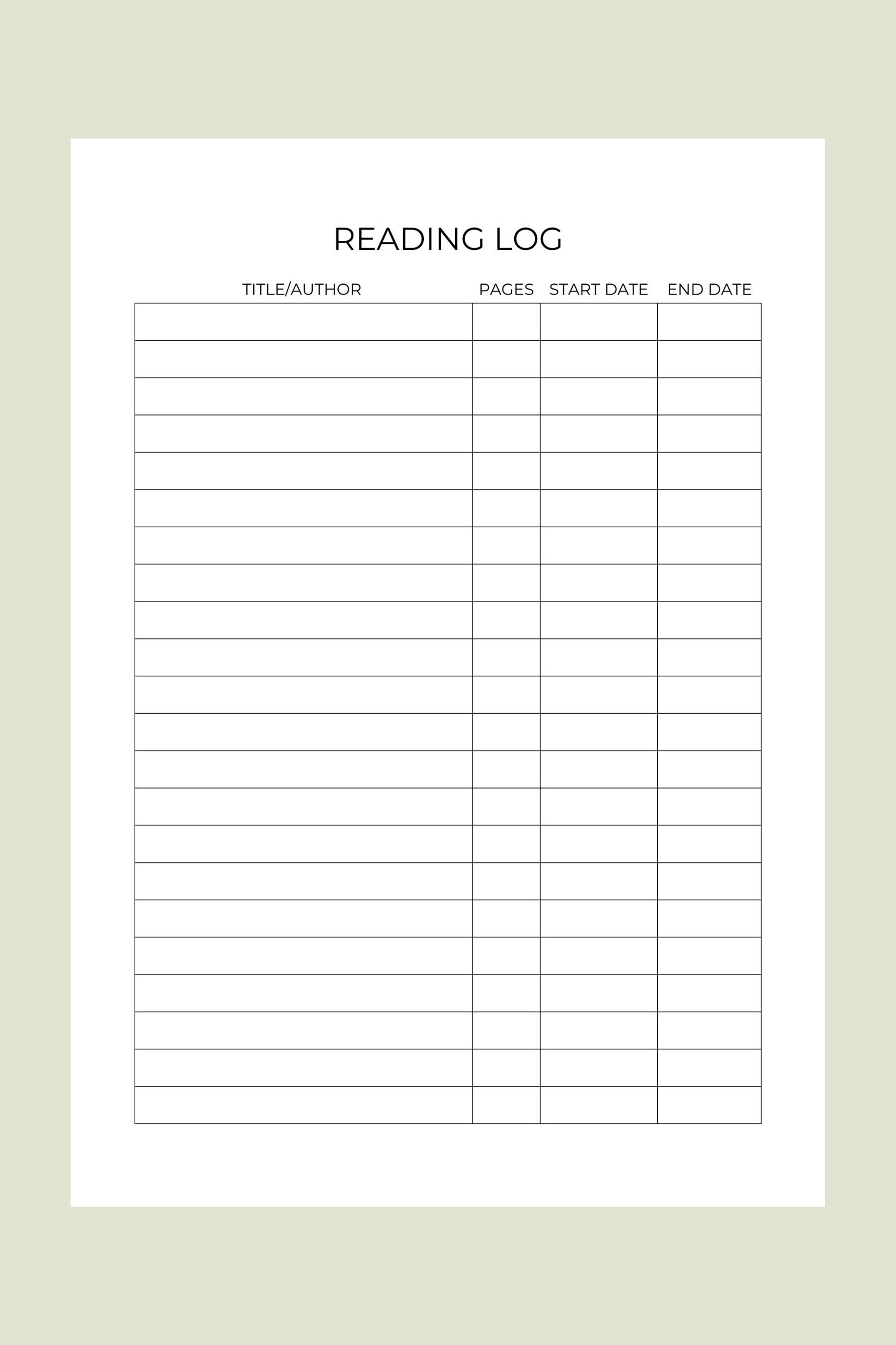 Reading Tracker Printable Book Wishlist Book Log - Etsy