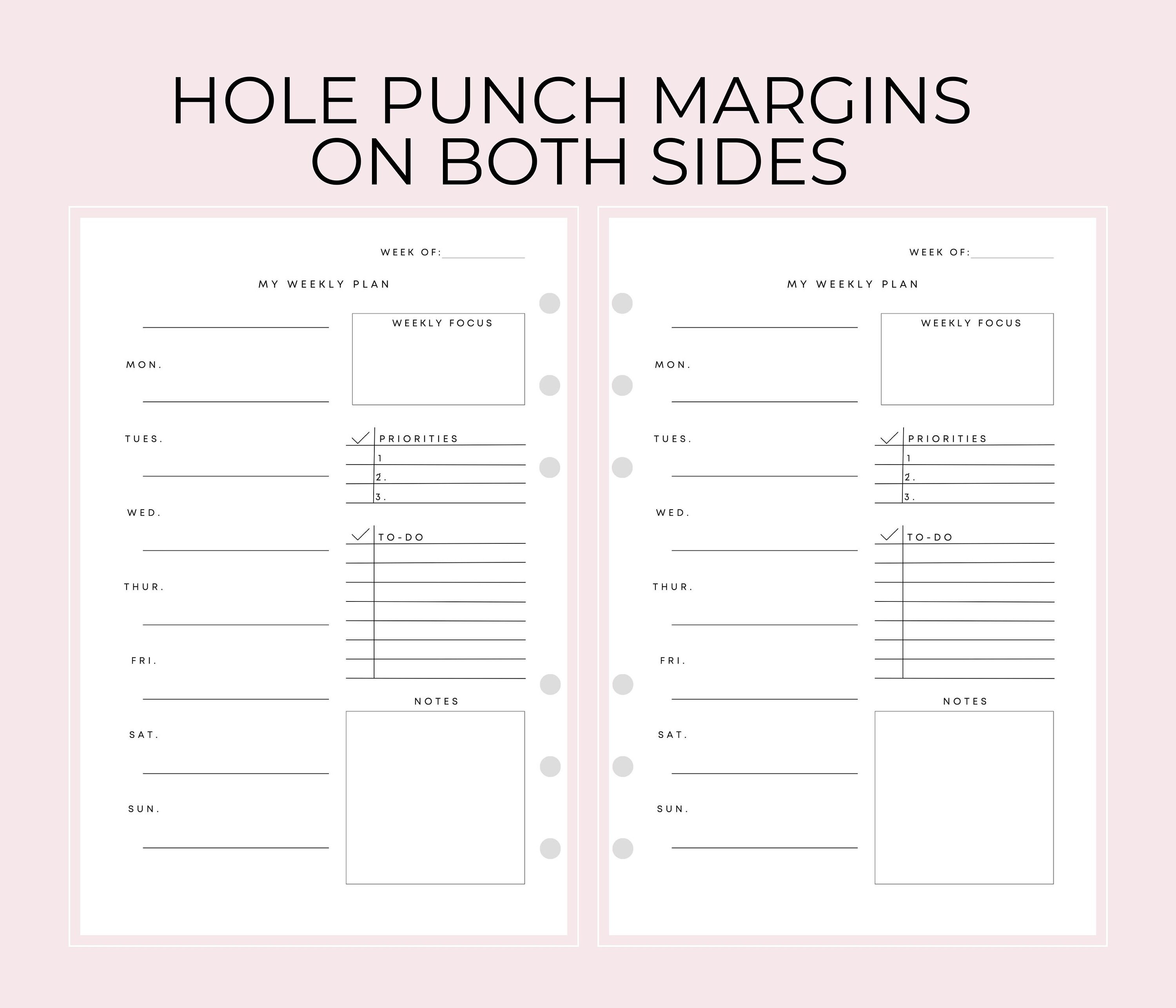 Weekly Undated Planner Printable, Weekly to Do List, Weekly Organizer ...