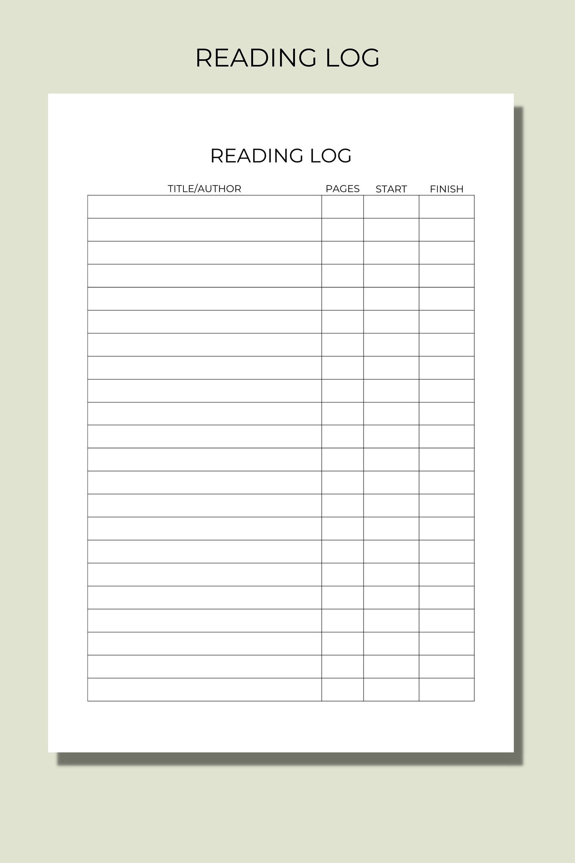 Reading Log Printable & Book Review, A4/a5/letter/half Printable PDF - Etsy