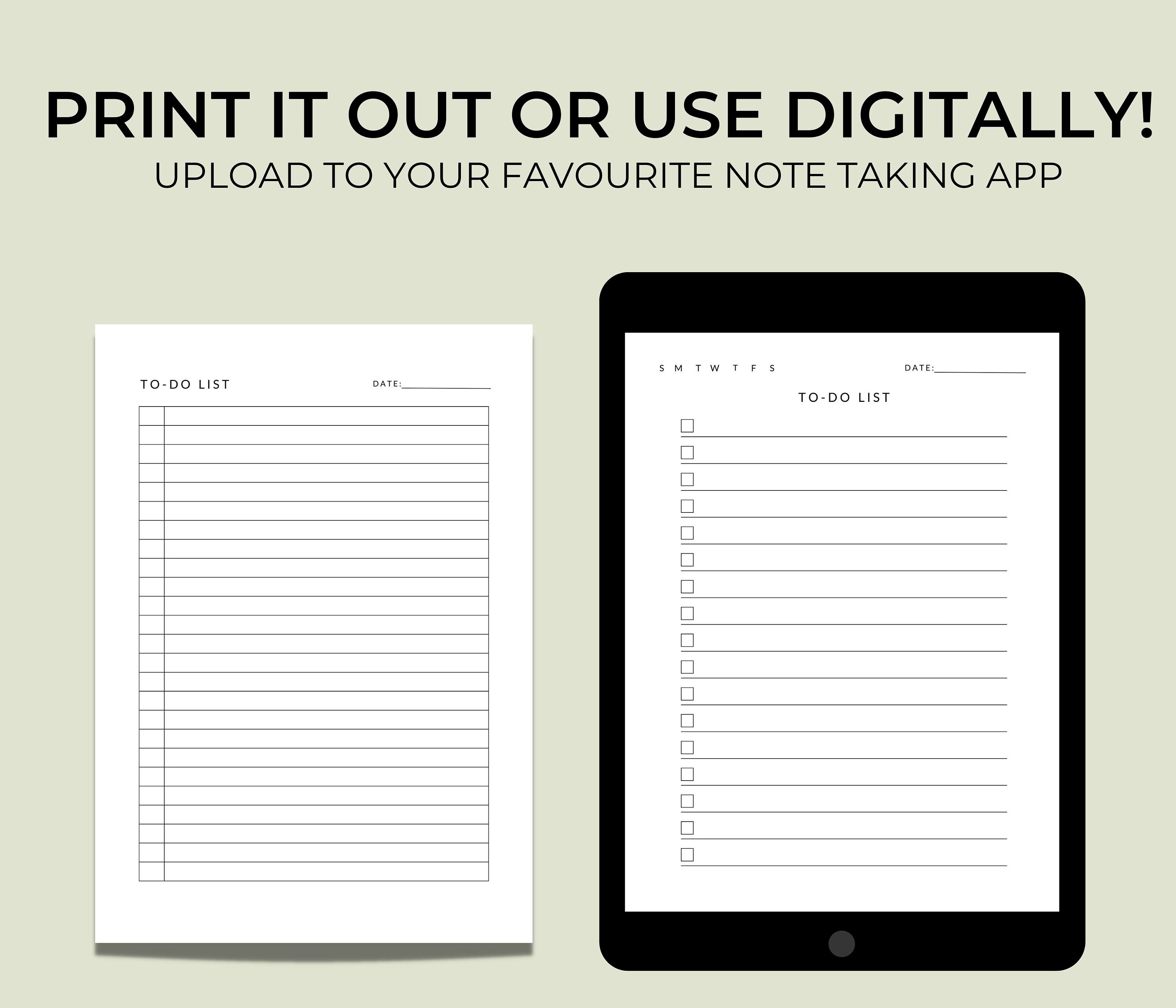 To Do List Printable Simple to Do List 4 Versions Included - Etsy