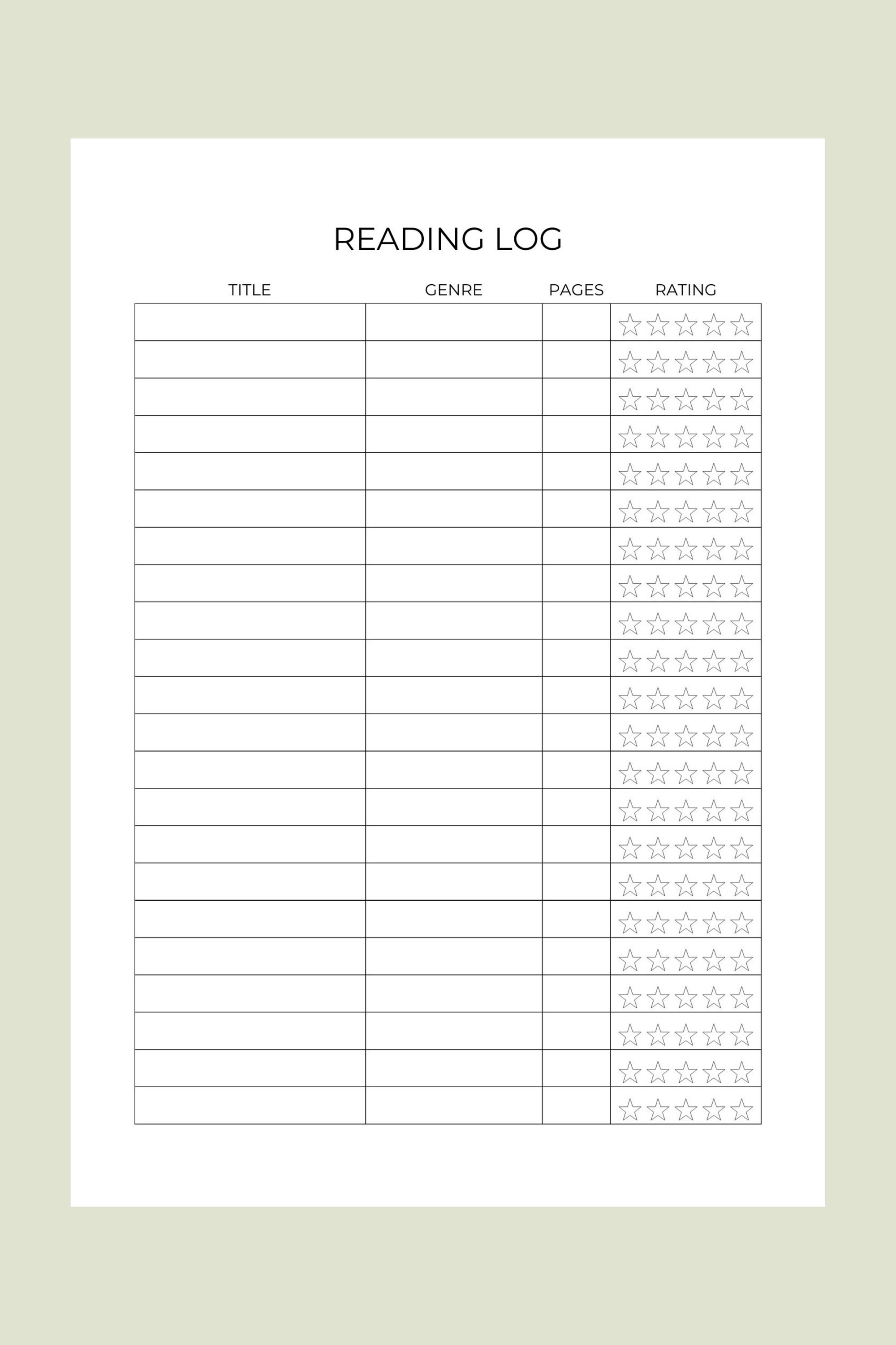 Reading Tracker Printable Book Wishlist Book Log - Etsy