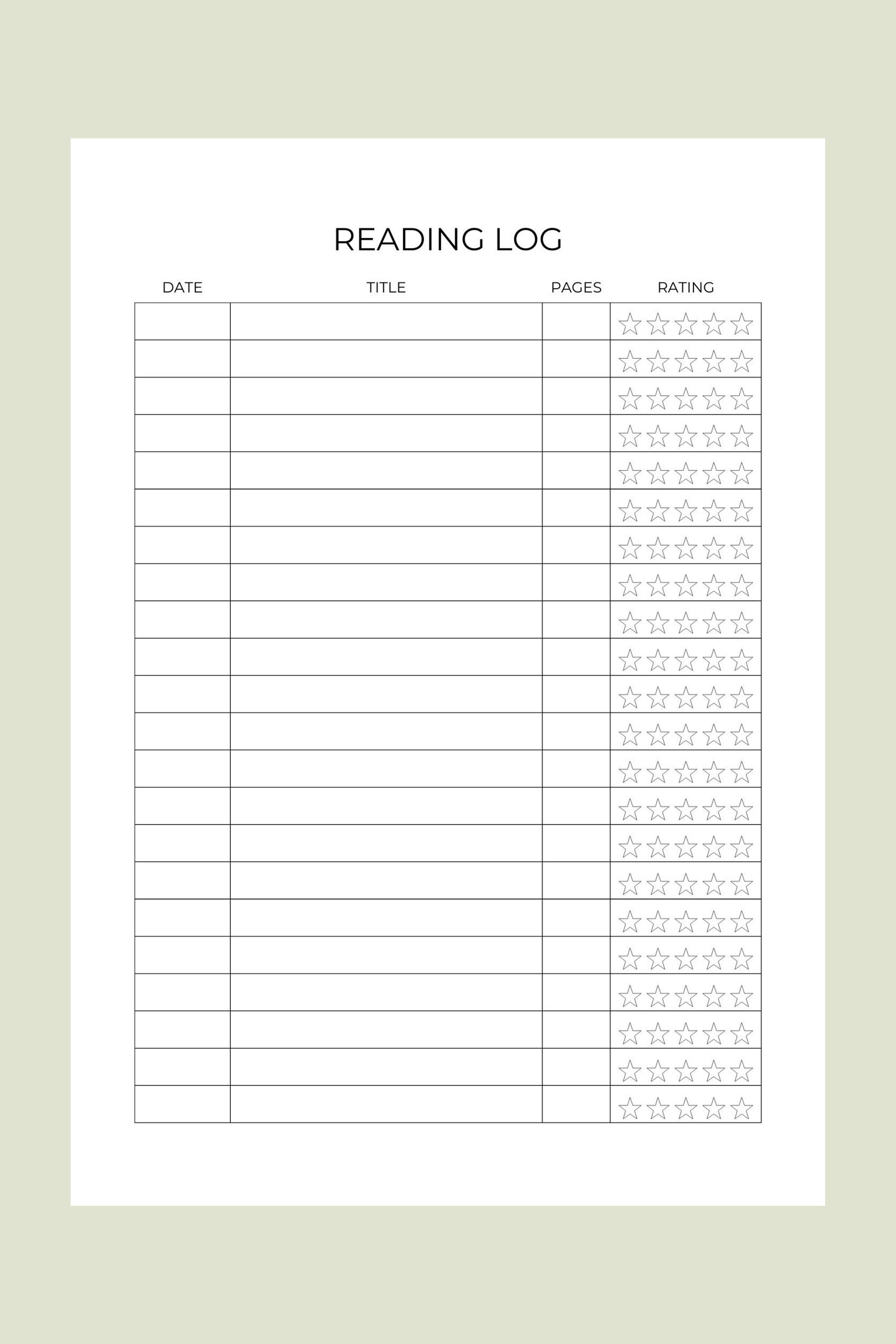 Reading Tracker Printable Book Wishlist Book Log - Etsy