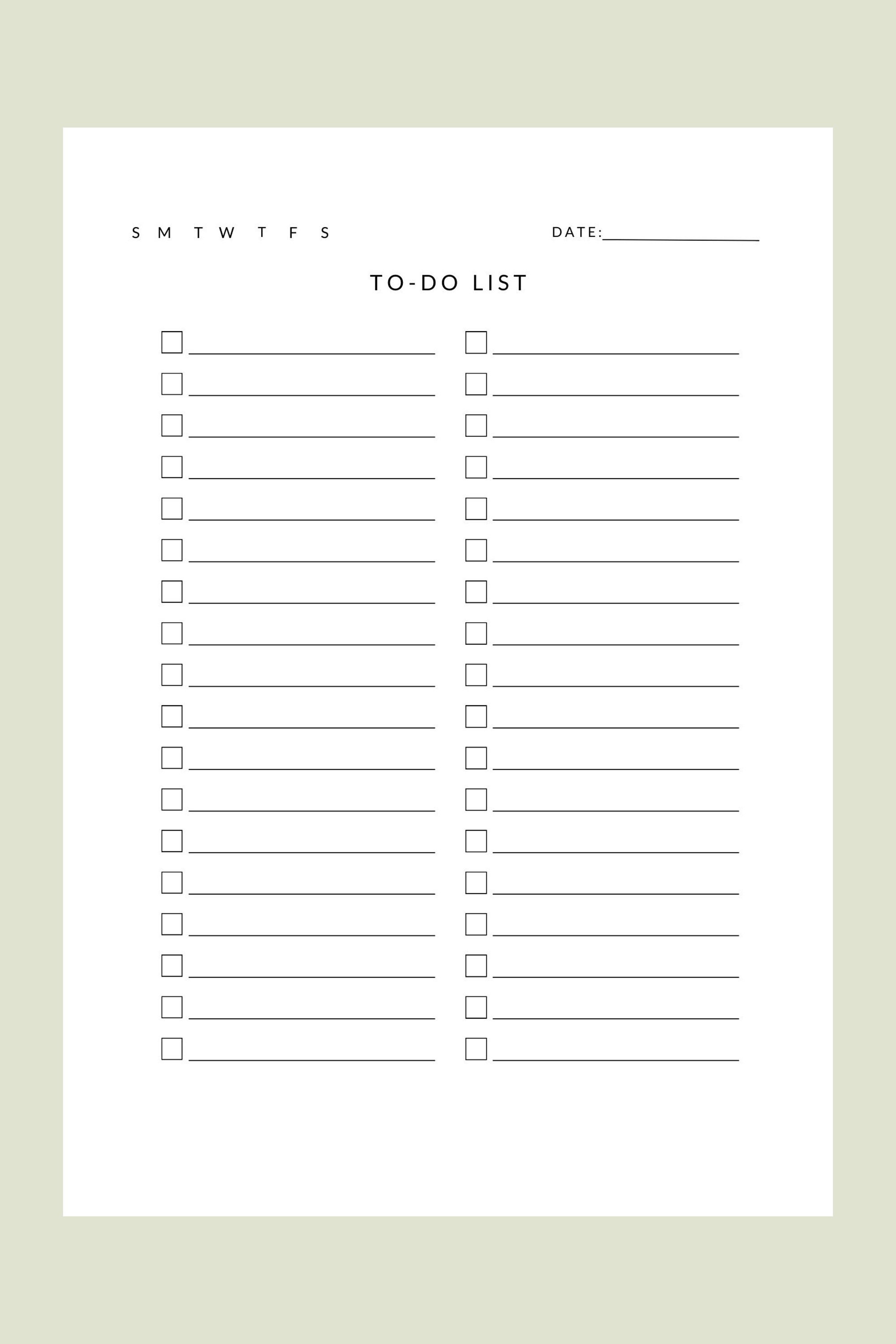 To Do List Printable Simple to Do List 4 Versions Included - Etsy