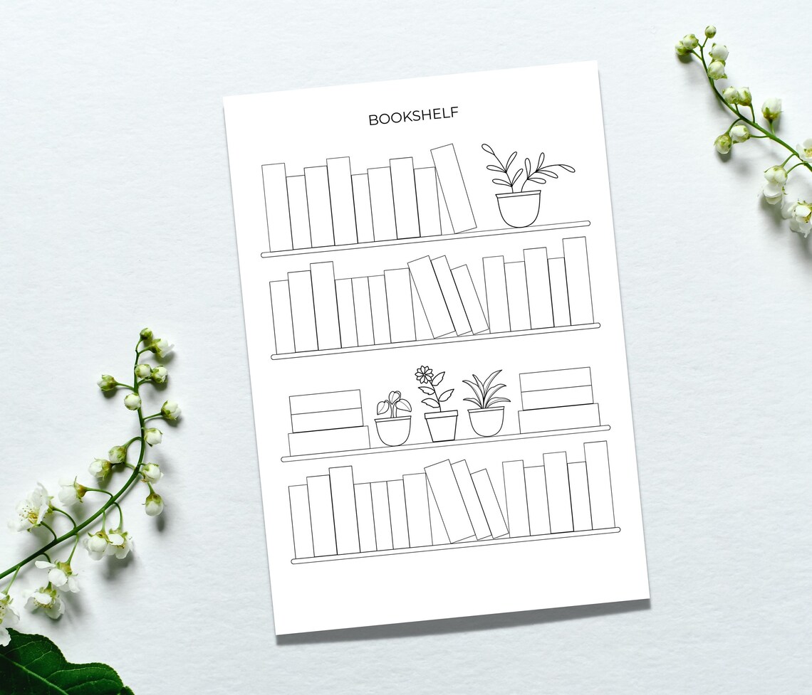 Bookshelf Printable Template, Reading Tracker, A5/a4/letter/half PDF - Etsy
