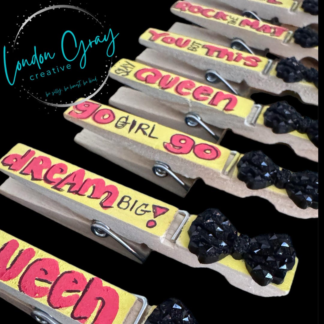 Hand Painted Cheer Clothespins | Allstar Cheer Comp | Lucky Charm ...