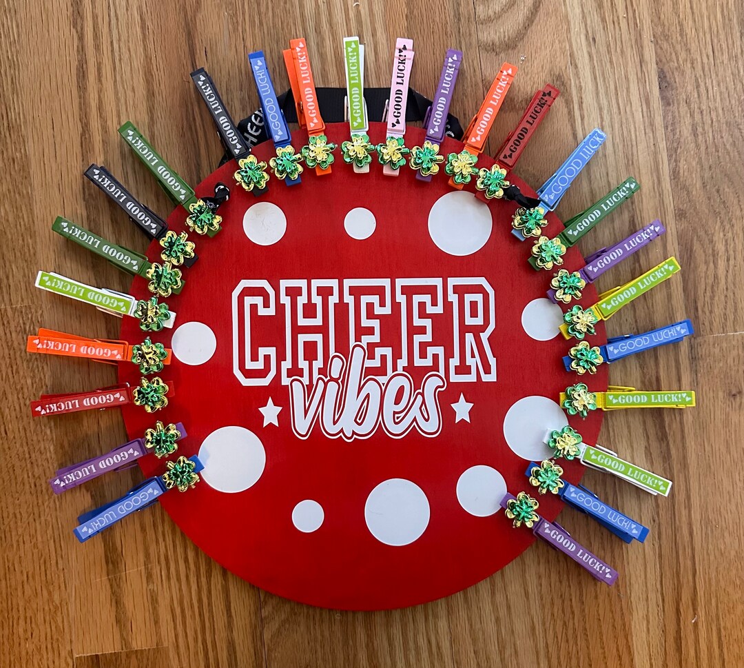 Hand Painted Cheer Sign Pin Holder Competition Cheer Pin Display Cheer ...