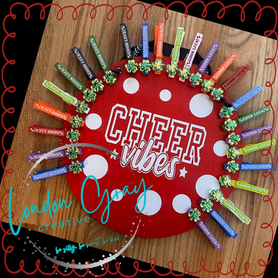 Hand Painted Cheer Sign Pin Holder Competition Cheer Pin Display Cheer ...