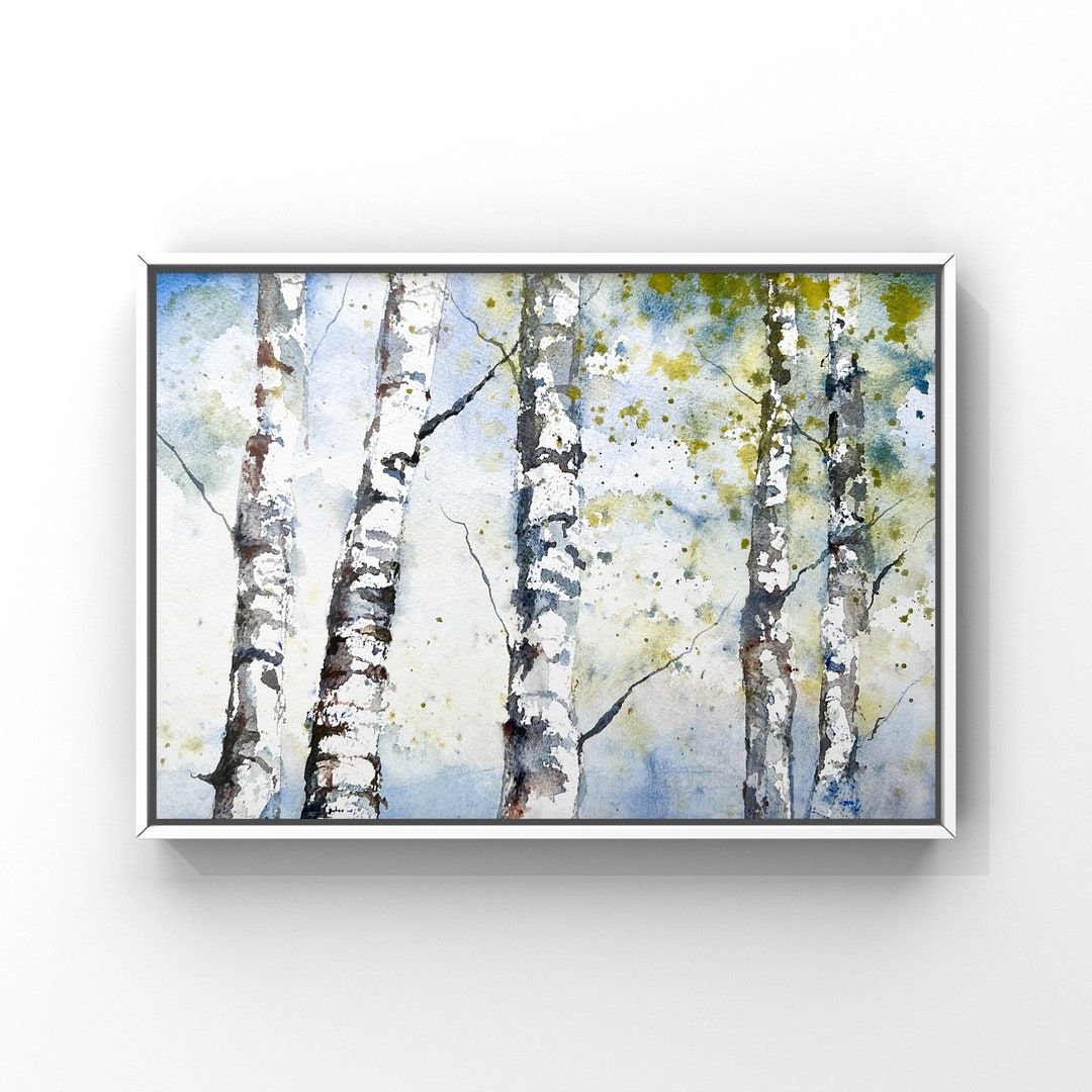 Aspen Tree Watercolor Painting: Pacific Northwest Landscape Art (8x10 ...
