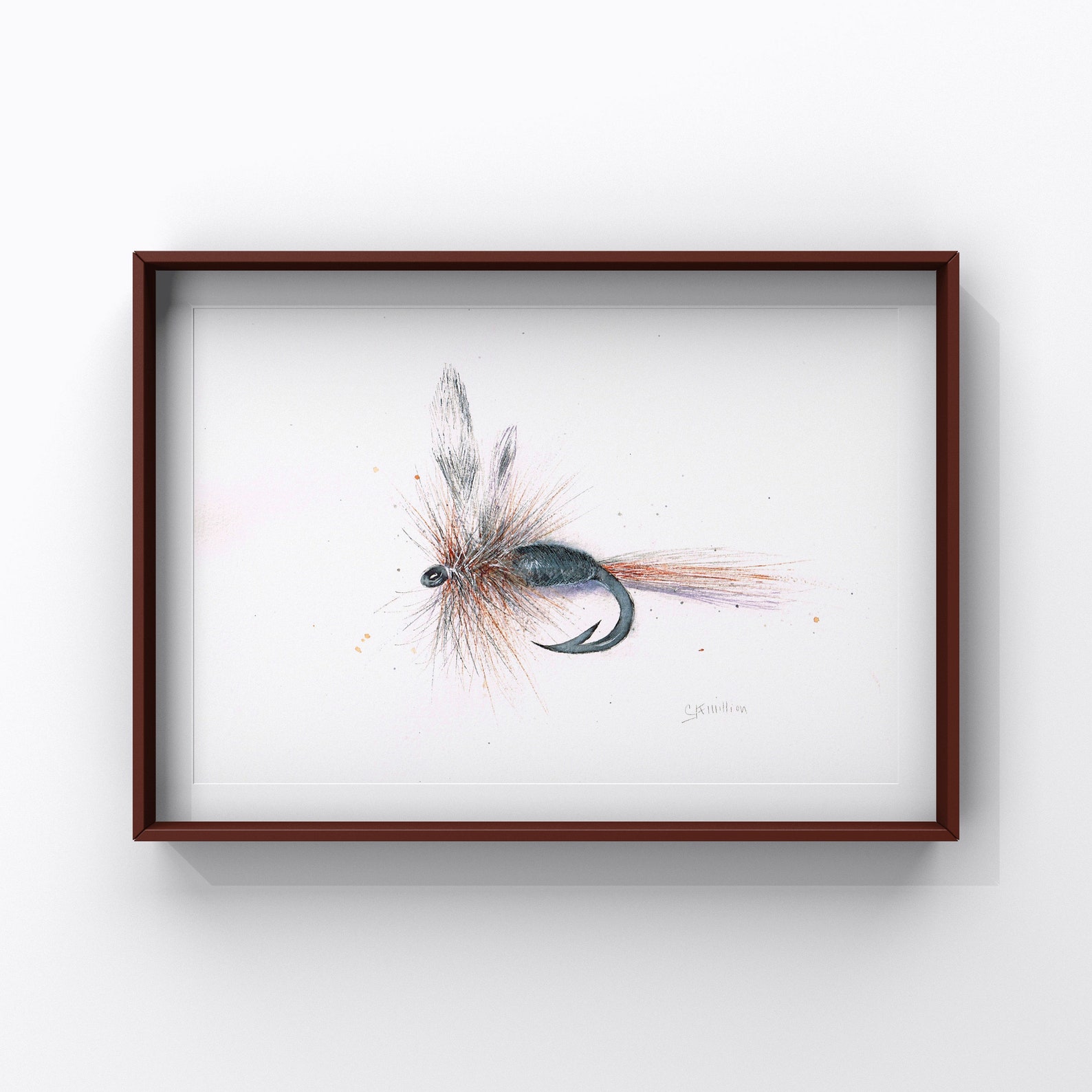 Fly Fishing Prints or Note Cards From Original Watercolor Pen/ink ...