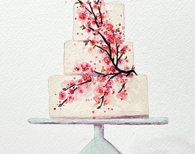 Wedding Cake Drawing, Cake Illustration, Custom Cake Drawing, Wedding ...