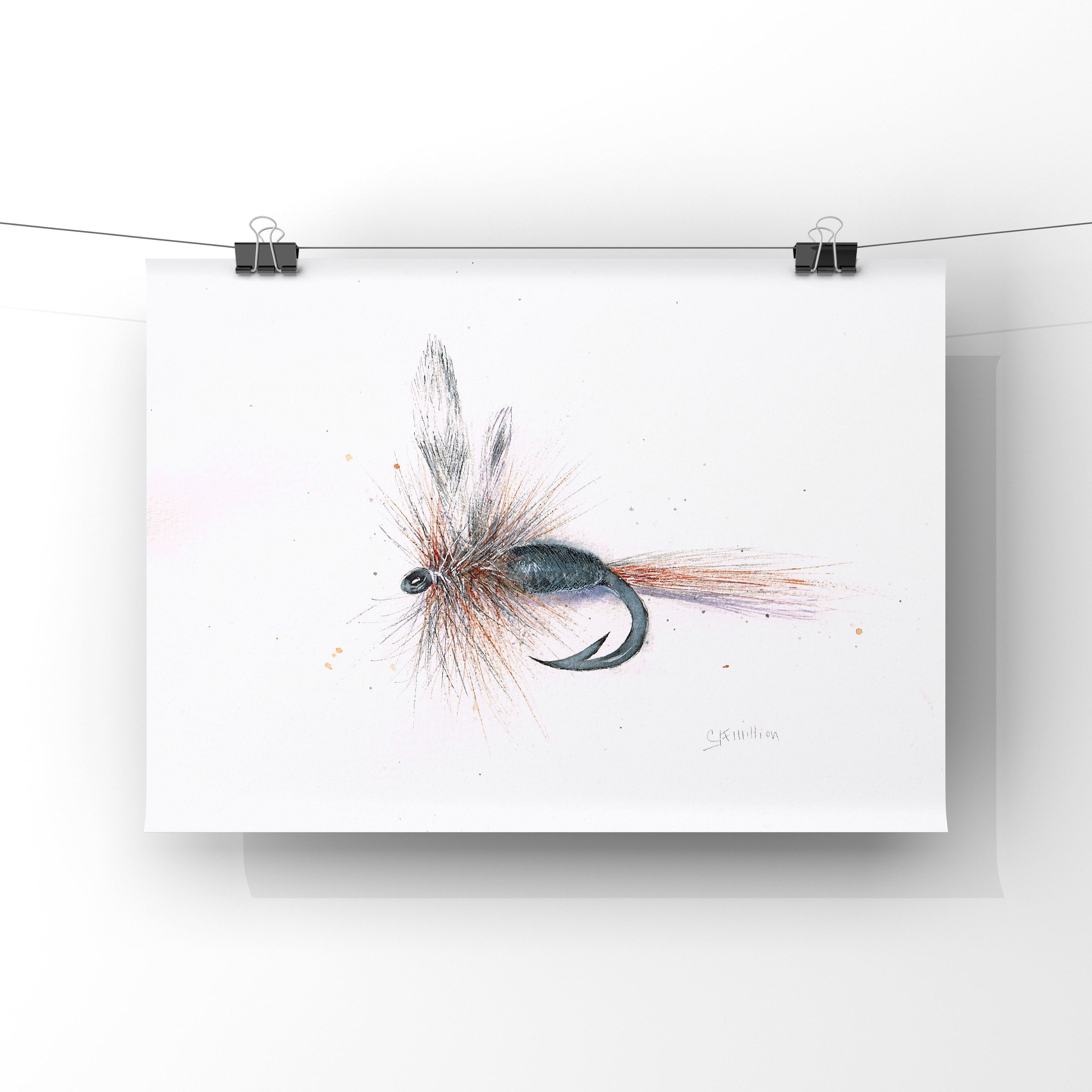 Fly Fishing Prints or Note Cards From Original Watercolor Pen/ink ...