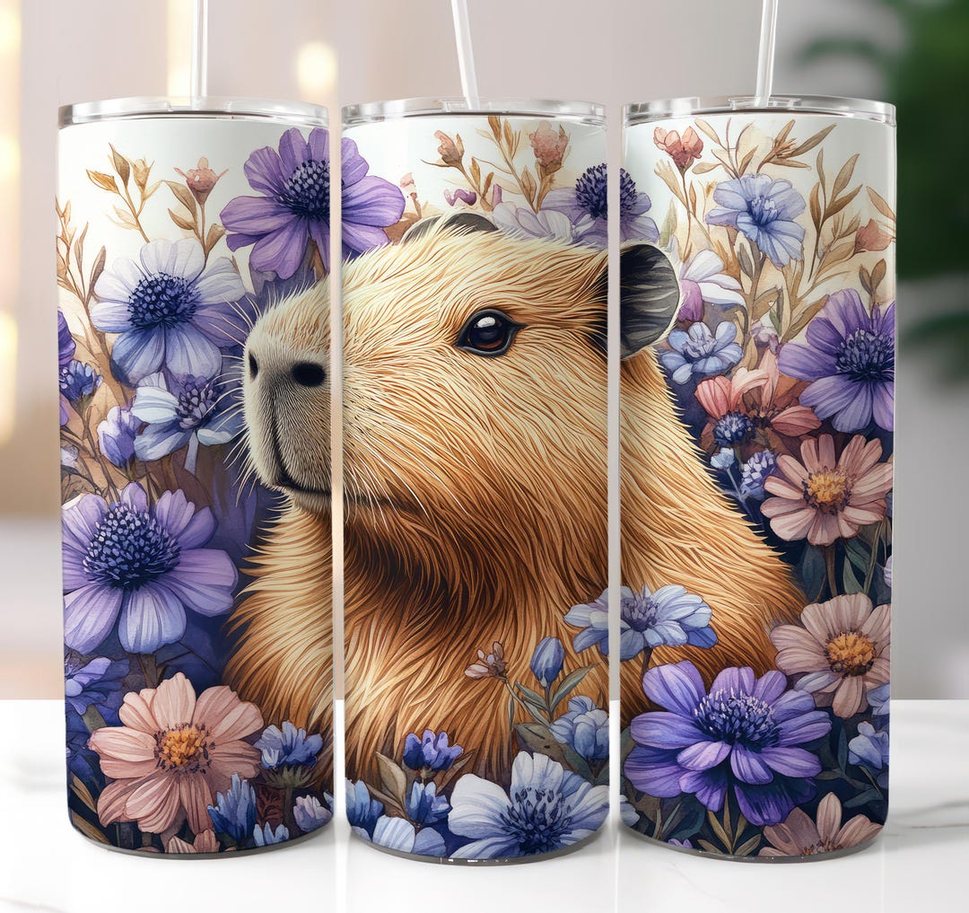 Capybara Tumbler Wrap 20oz Skinny Animal Tumbler Wrap Sublimation ...