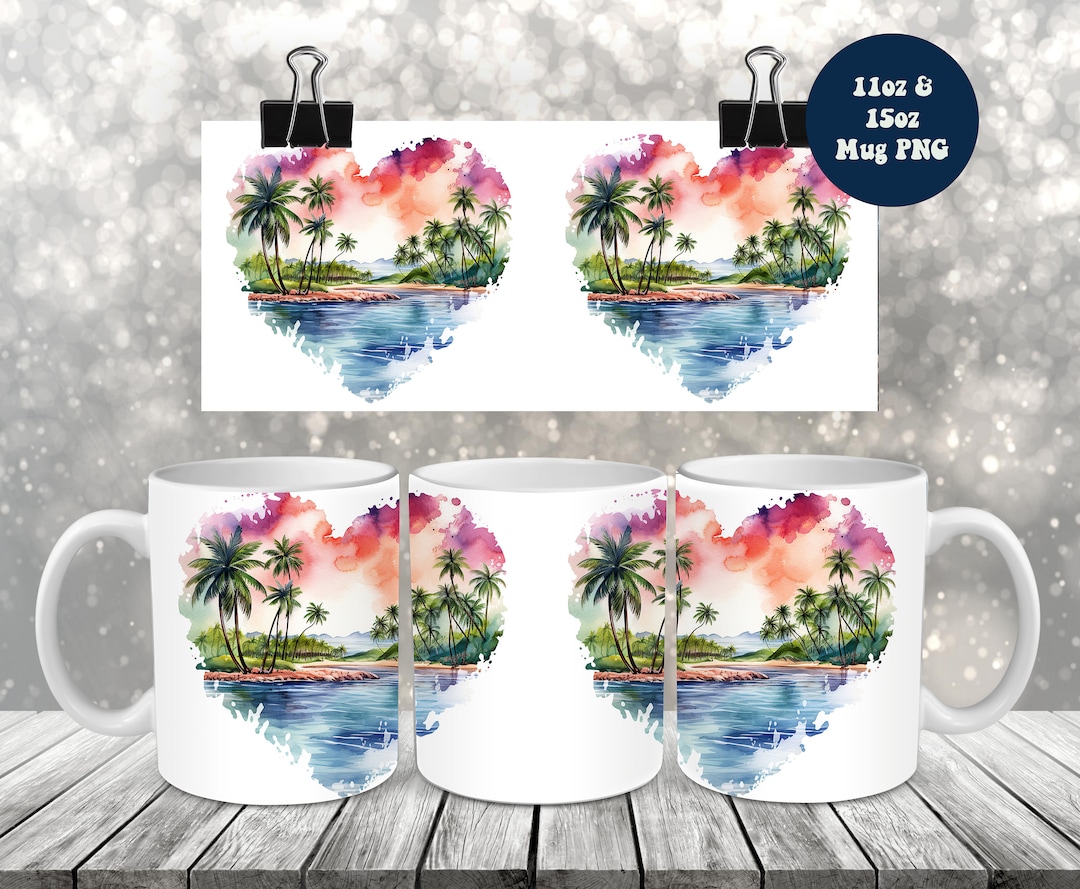 Tropical Island Becher Wrap PNG, 11 Unzen und 15 Unzen Becher ...