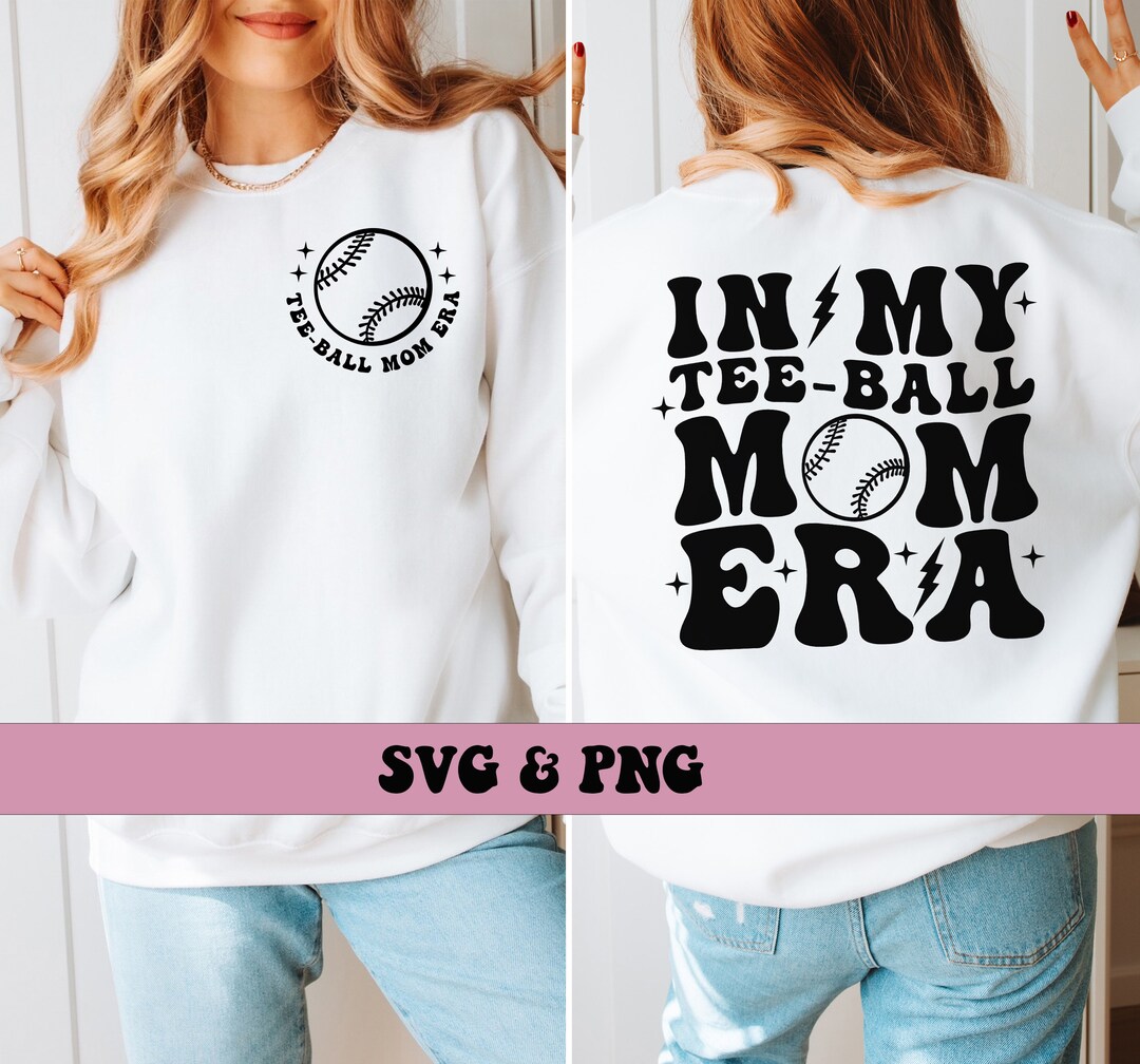 In My Tee-ball Mom Era SVG and PNG, Retro Groovy Sports Tee Ball T-ball ...