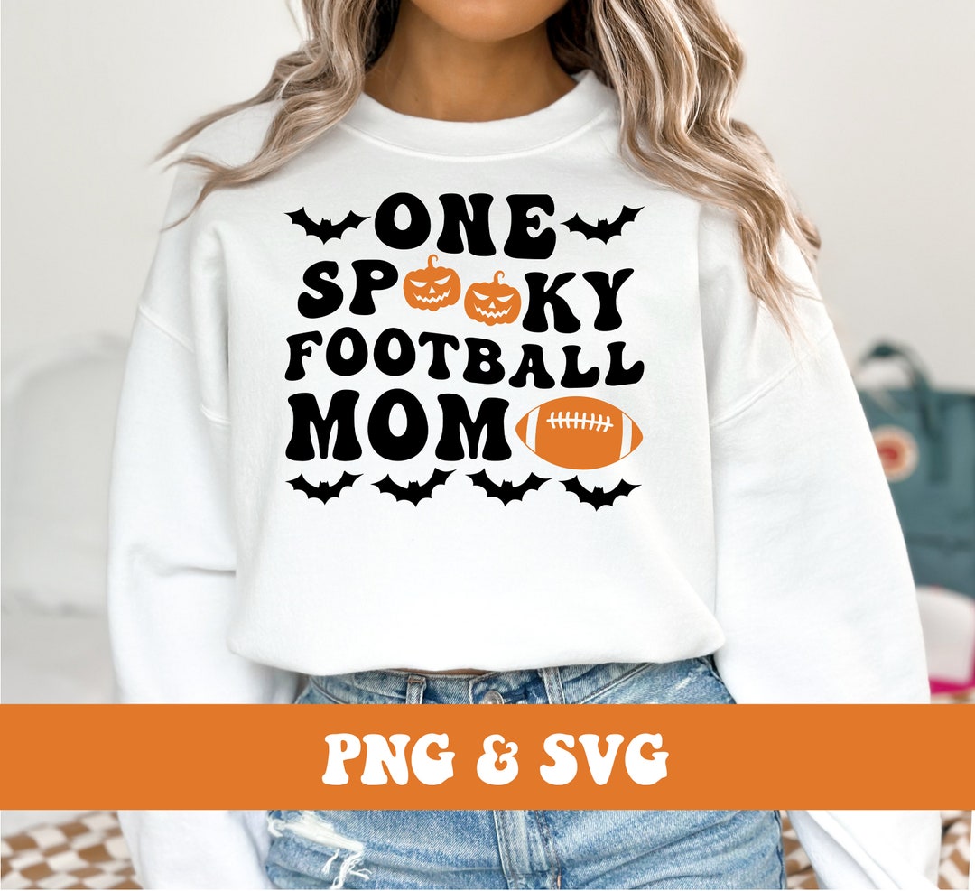 One Spooky Football Mom SVG and PNG, Digital Download Halloween Retro ...