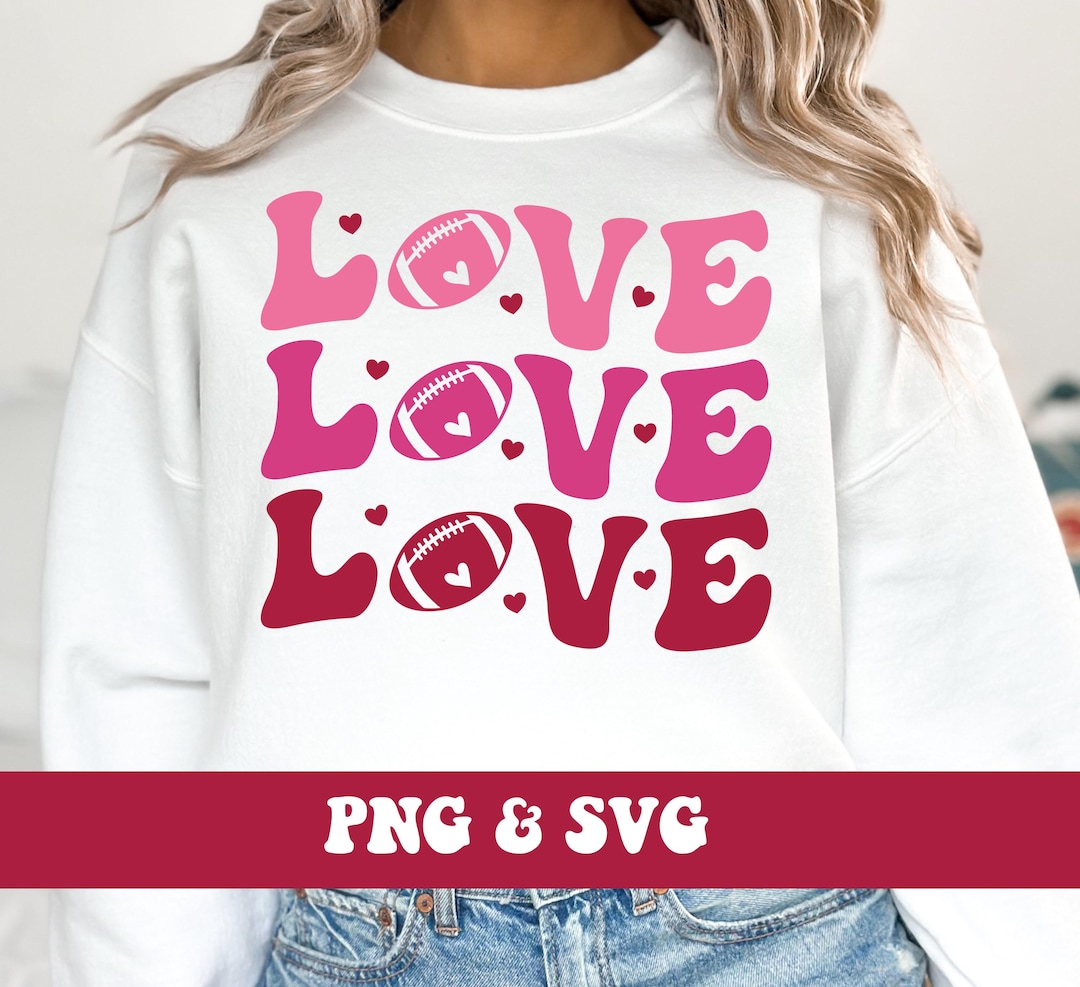 Football Valentine's Day PNG and SVG, Valentine's Day Sports Png and ...