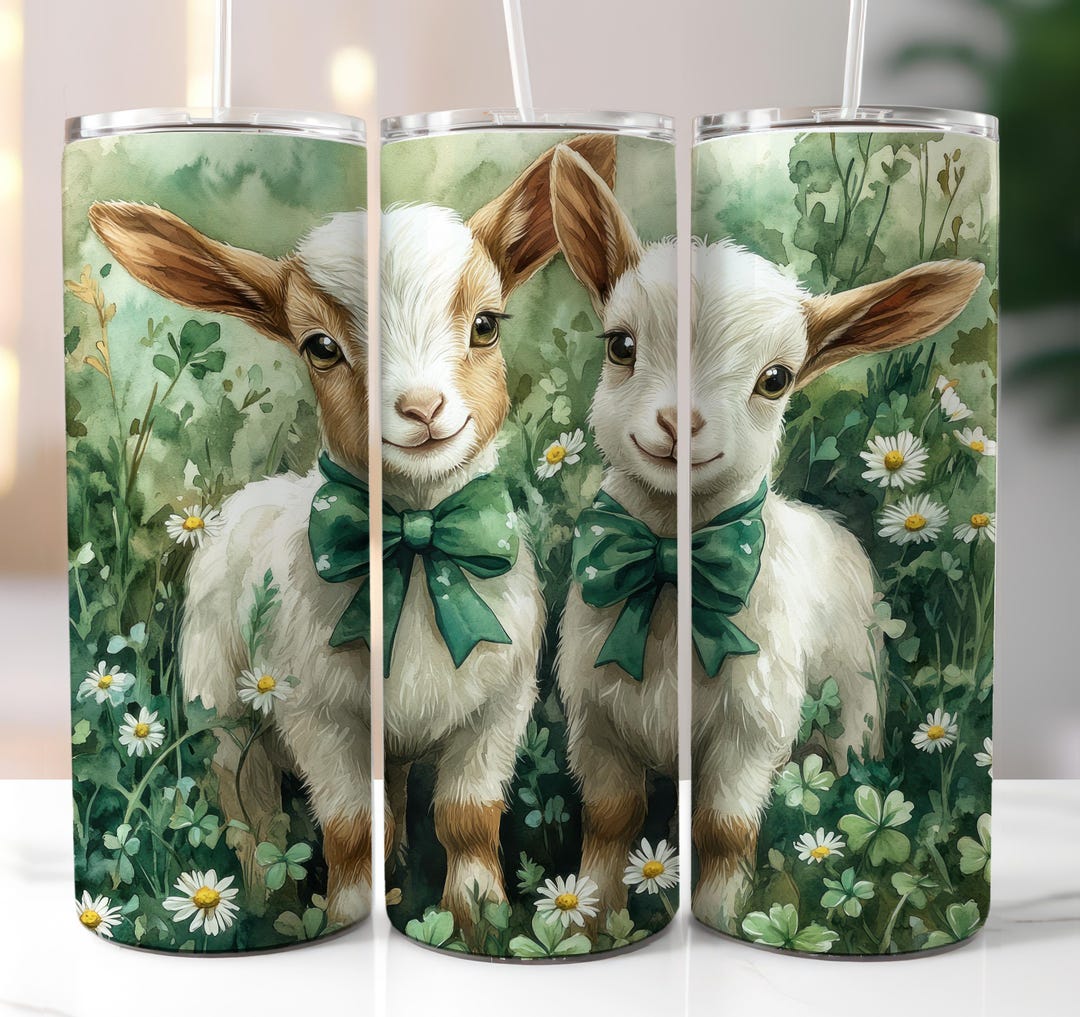 Baby Goats St. Patrick's Day Tumbler Wrap, 20oz Skinny Animal Tumbler ...