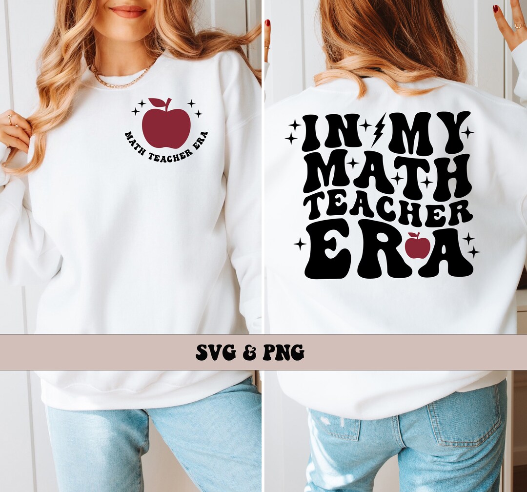 In My Math Teacher Era SVG and PNG, Groovy Retro Math Teacher Svg and ...
