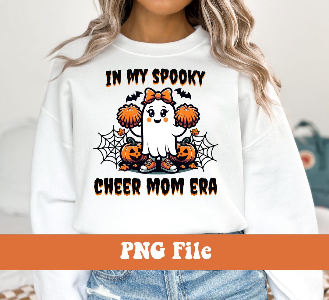 In My Spooky Cheer Mom Era Halloween PNG Retro Coquette Ghost Cheer Mom ...
