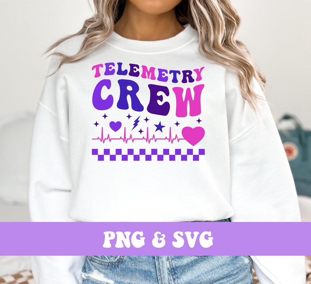 Telemetry Crew SVG and PNG, Groovy Retro Healthcare Trendy Registered ...