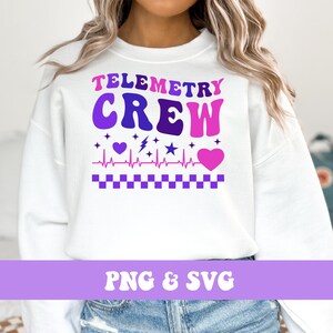 Telemetry Crew SVG and PNG, Groovy Retro Healthcare Trendy Registered ...