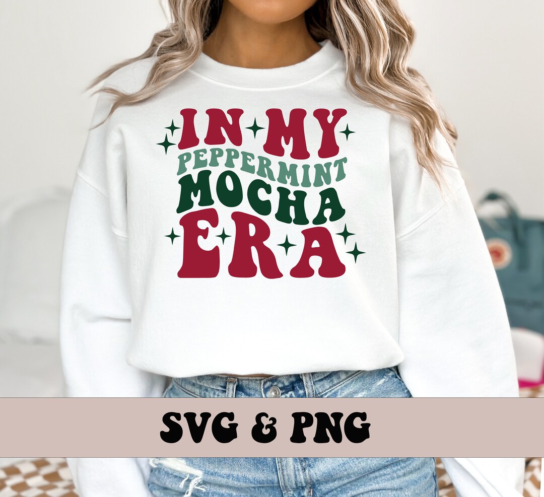 In My Peppermint Mocha Era SVG and PNG Groovy Retro Svg Christmas ...
