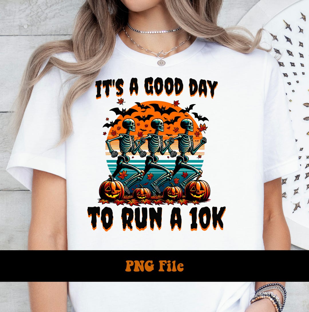 Halloween Runner Skeletons PNG: Spooky 10k Run Running Autumn Fall T ...