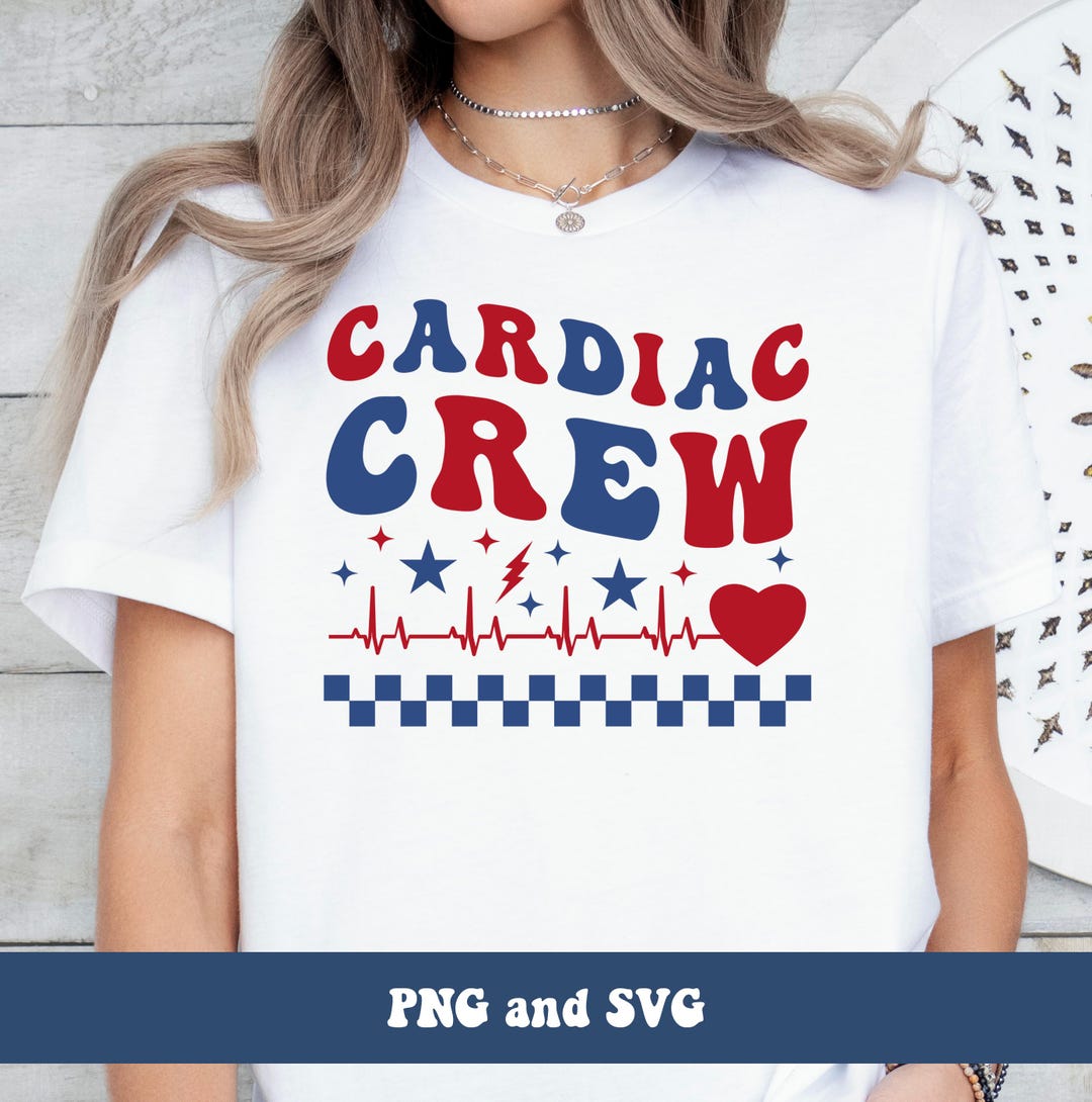 Cardiac Crew Patriotic SVG and PNG Cardiac Nurse Rn Tech Png and Svg ...