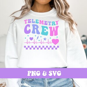 Telemetry Crew SVG and PNG, Groovy Retro Healthcare Trendy Registered ...