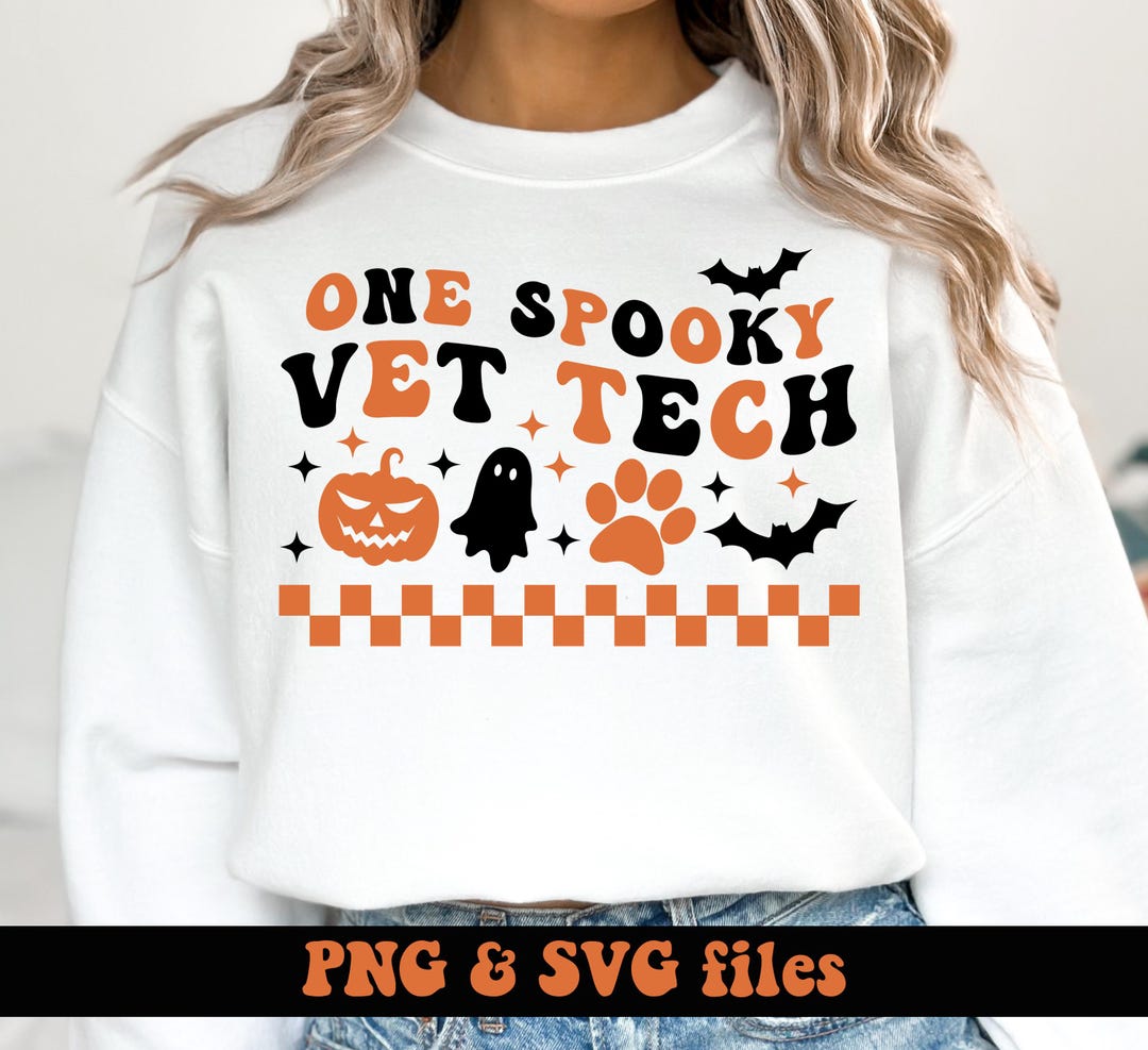 Spooky Vet Tech Halloween Png and Svg, Autumn Fall Vet Tech Retro Sublimation Design Png Svg ...