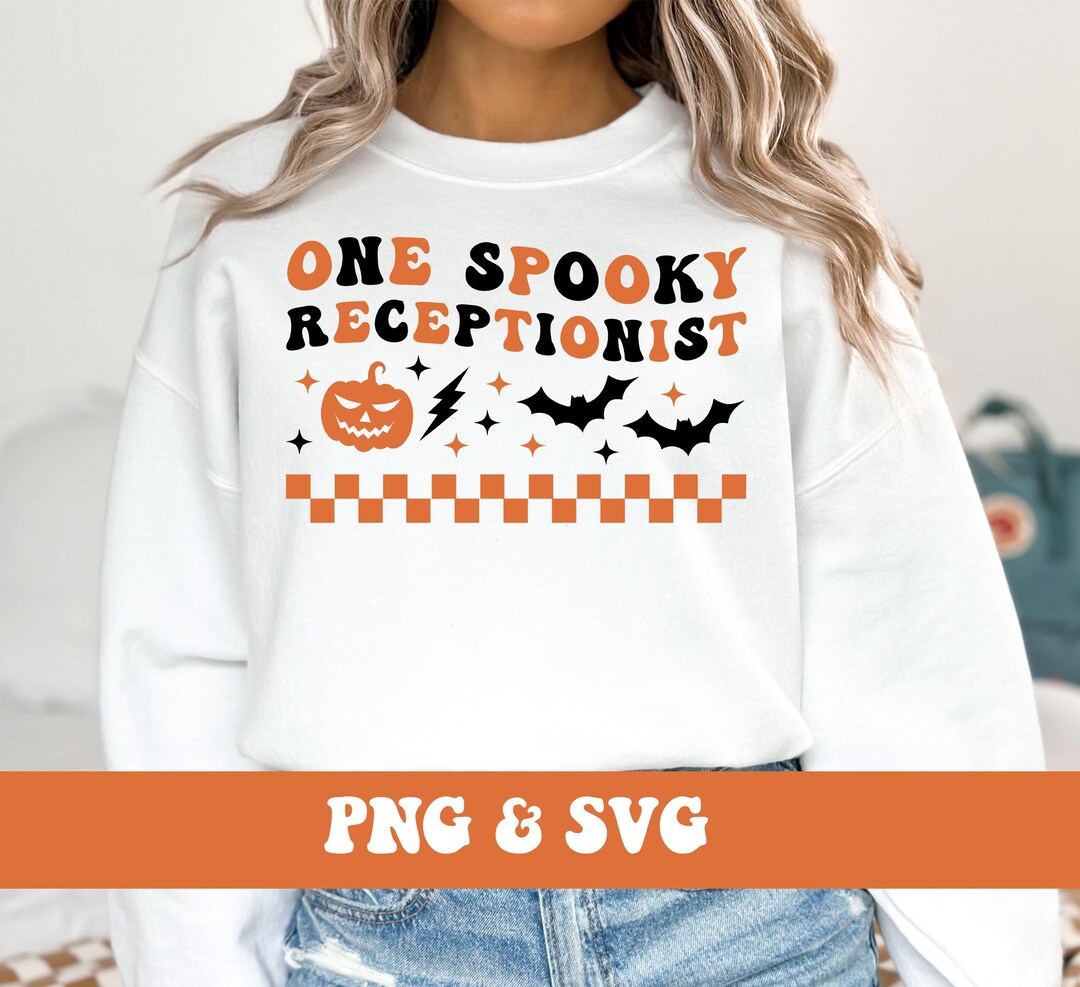 One Spooky Receptionist Halloween Png and Svg Coworker Autumn Fall ...