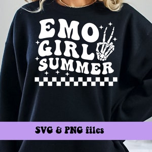 Emo Girl Summer PNG and SVG, Funny Retro Summer Emo Svg Png, Funny Emo ...