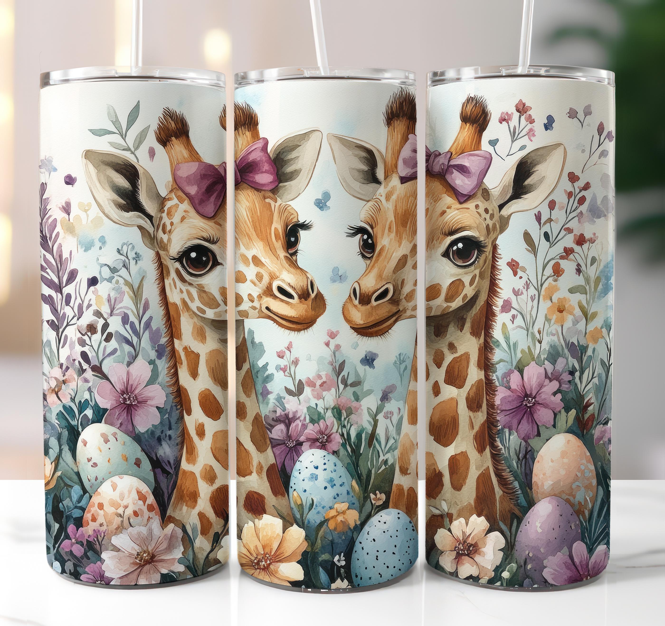 Easter Giraffe Tumbler Wrap, 20oz Skinny Tumbler Wrap Sublimation PNG ...