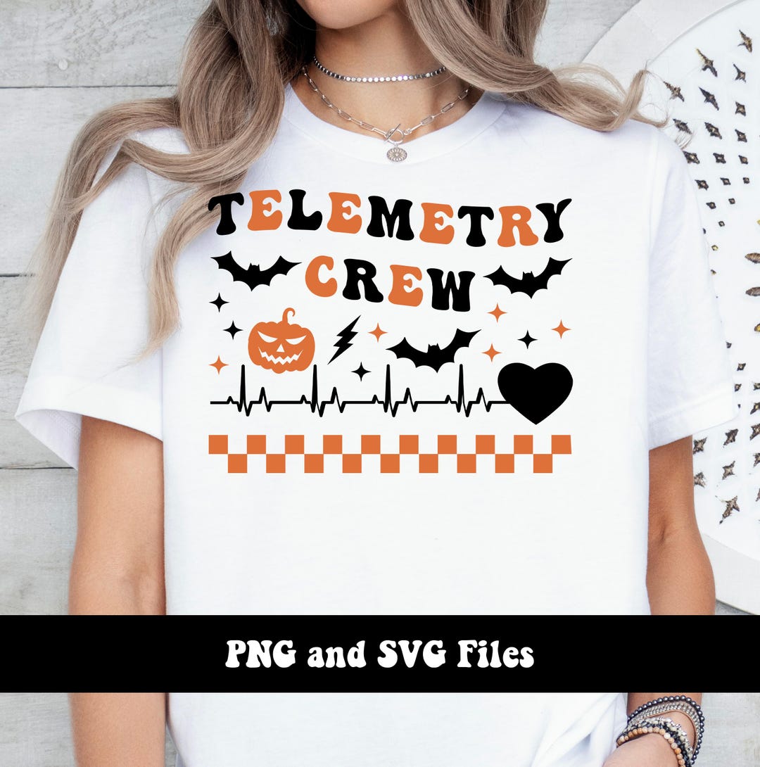 Telemetry Crew Halloween SVG PNG: Retro Nurse Spooky Medical T-shirt ...