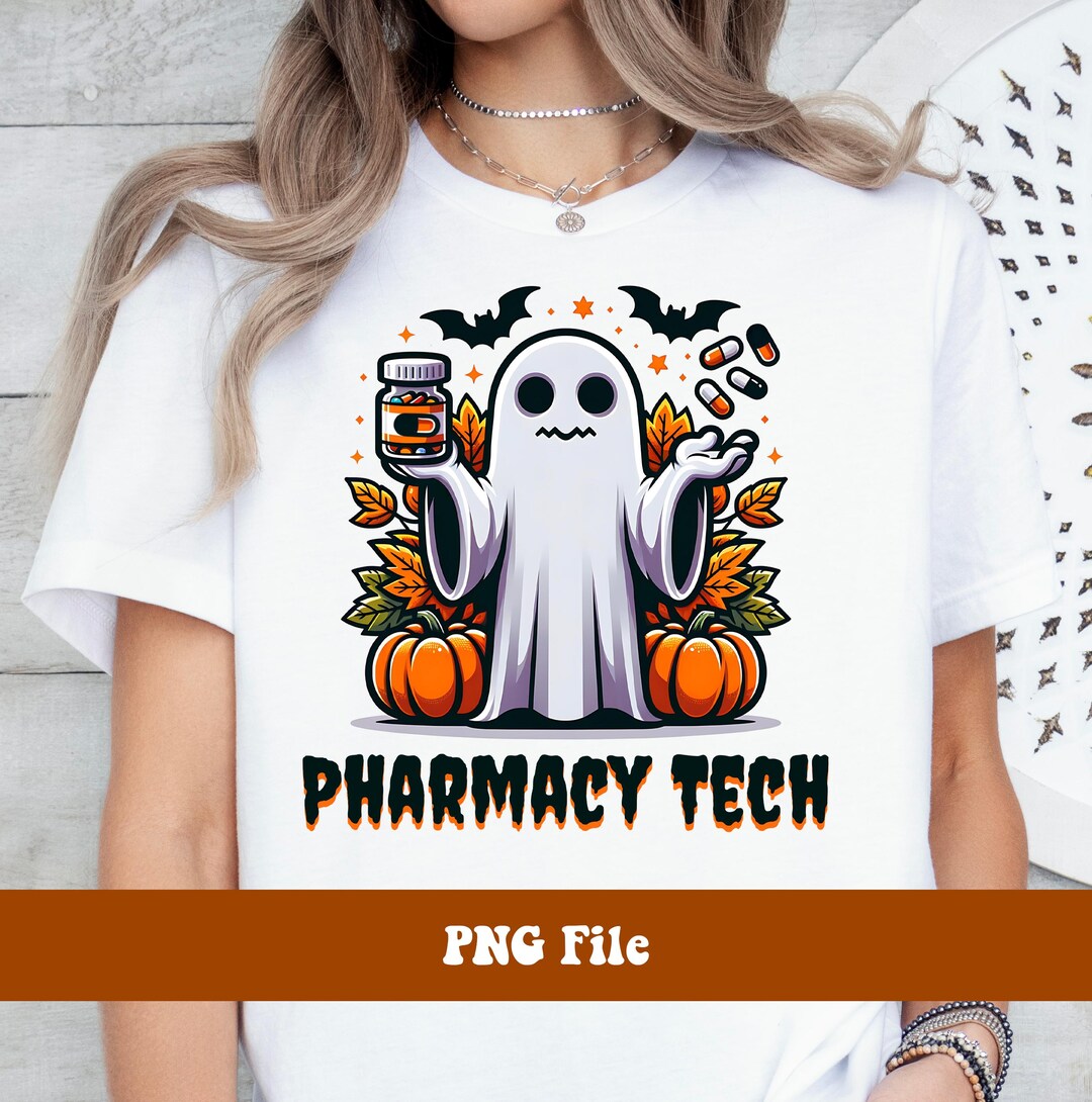 Pharmacy Tech Halloween Png, Spooky Ghost Png, Autumn Fall Medical ...
